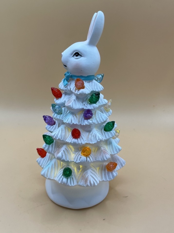 LED Lighted Ceramic Easter Bunny Easter Tree ~6” | eBay