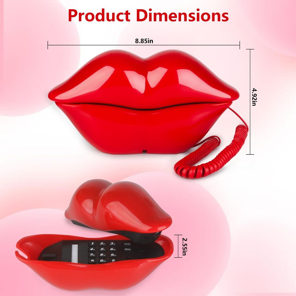Lip Phone Cute Corded Lip Telephones Novelty Sexy Mouth Wired Phone ...