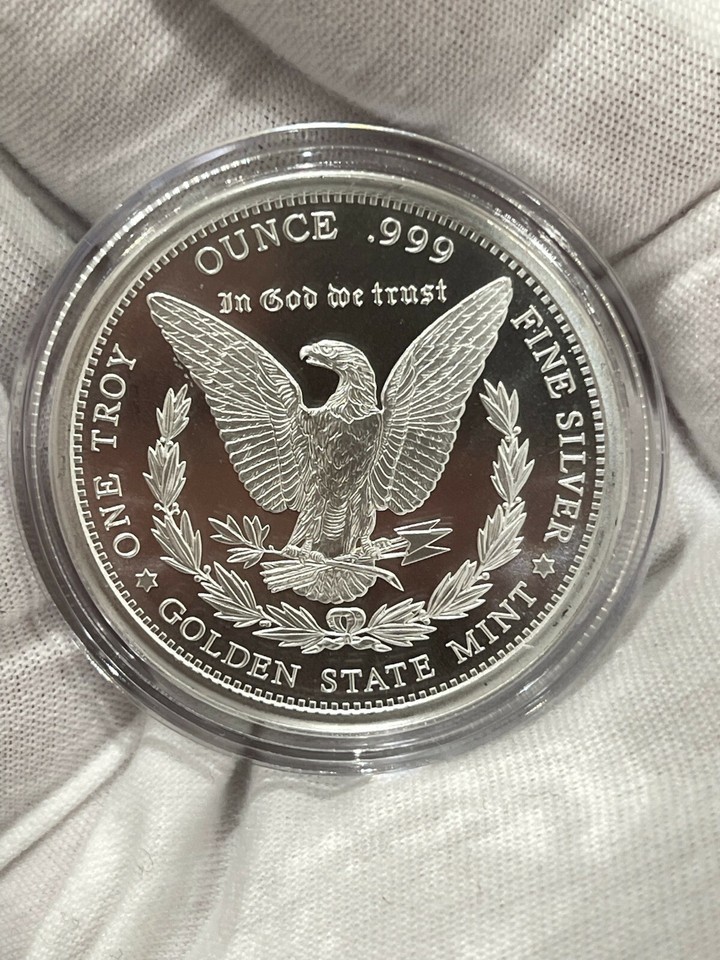 GSM Morgan Silver Round 1oz Troy .999 Fine Solid Silver USA IN CAP ...
