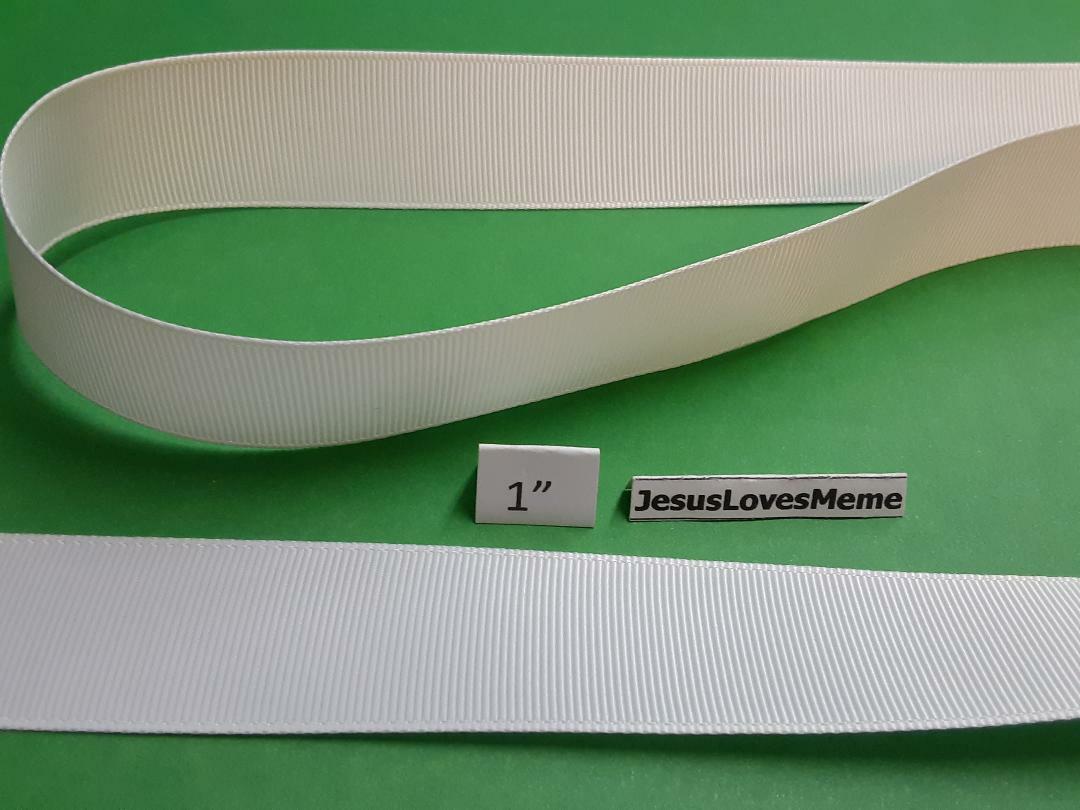 Grosgrain Ribbon 1 Inch Solid White Color Double Sided Crafts Hair Bows ...