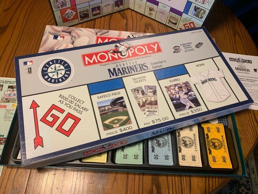 2001 MLB Seattle Mariners Baseball Collector Edition Monopoly Board ...