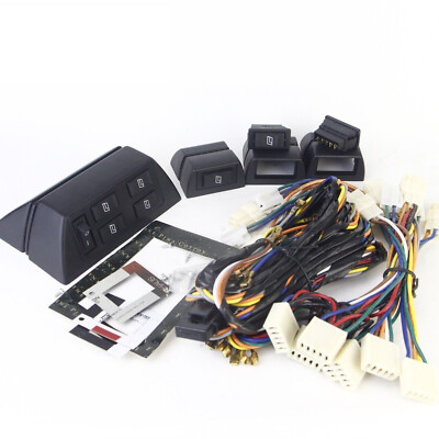 Universal 4 Rocker 5 Wire Switch Kits Door Lock Power Windows 12V For 4 ...