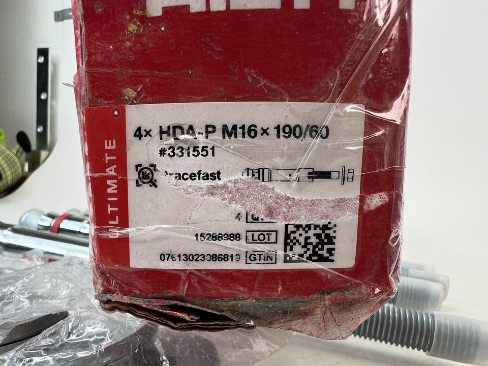 HILTI 331551 Undercut Anchor HDA-P M16 x 190/60 4-Pieces 7613023086819 ...