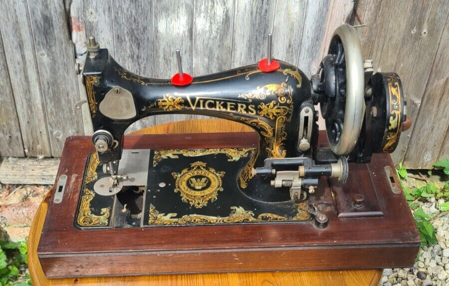 Vickers hand cranked sewing machine | eBay UK