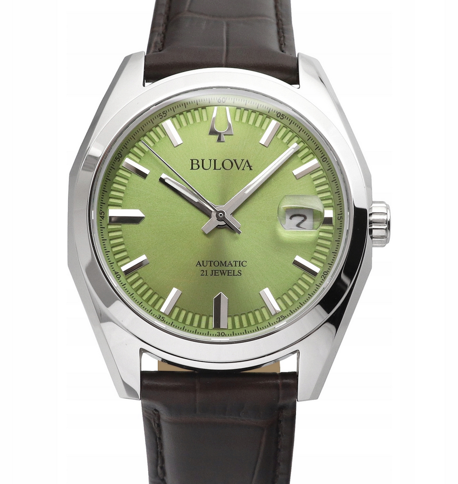 Bulova Automatic Sapphire Crystal Surveyor Green Dial 96B427 Men's ...