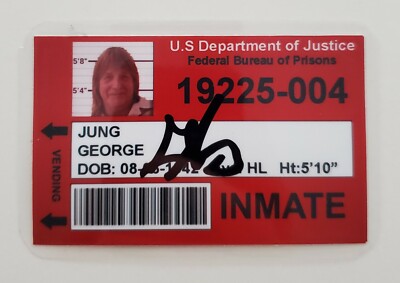 George Jung Signed Custom Inmate Prison ID Card Blow Drug Smuggler ...