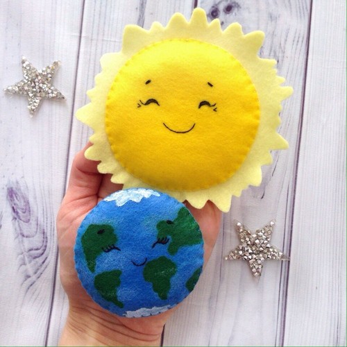 Space Planets Sun Felt Toys Set Solar System Baby Gift Decor for ...