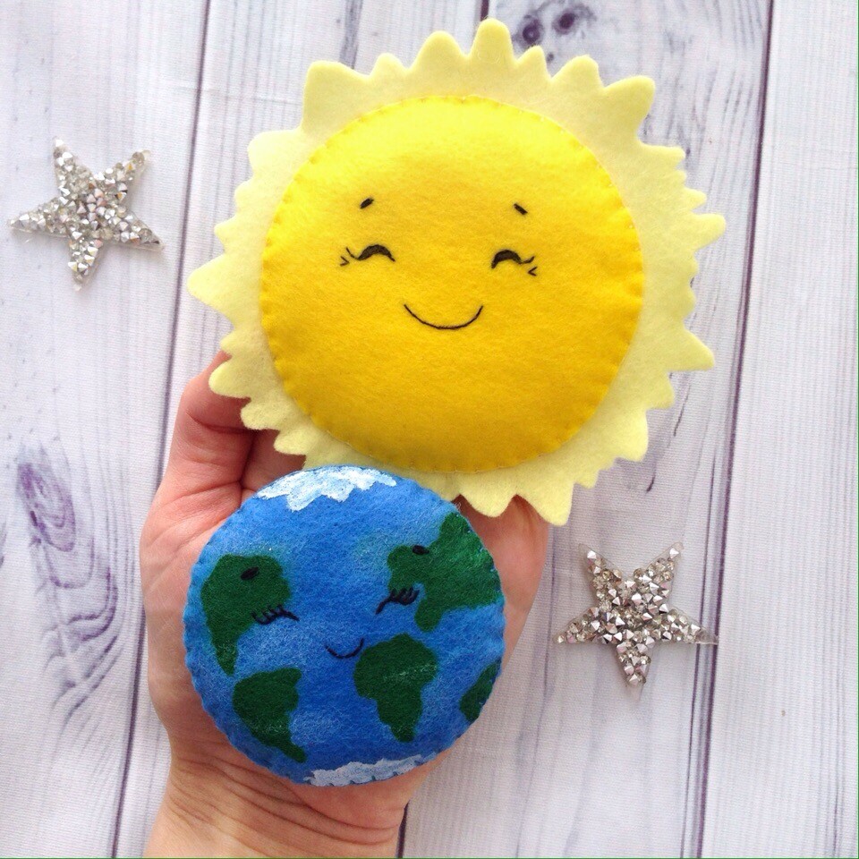 Space Planets Sun Felt Toys Set Solar System Baby Gift Decor for ...