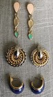 80’s Style Post Earrings 3 Pair Enamel & 2 Tone | eBay