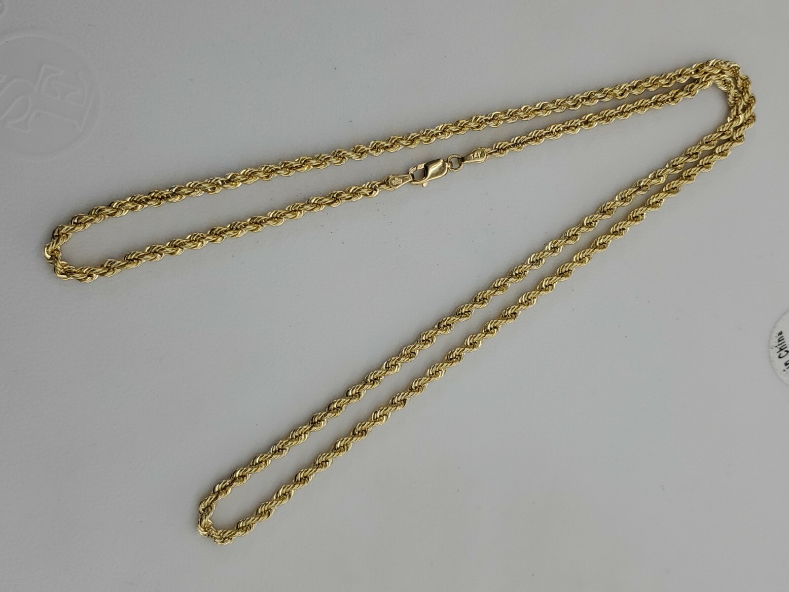 14k yellow gold rope chain 24 inches long 3 mm wide | eBay