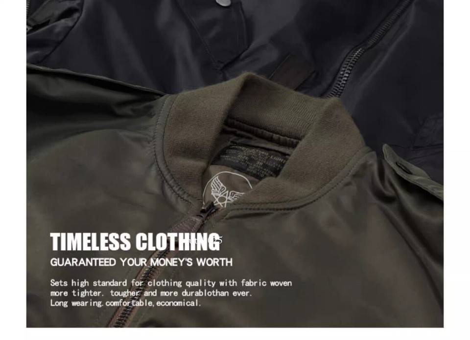 USAF L-2 Flying Jacket Men's Flight Jacket MA-1 Coat Lightweight Air ...