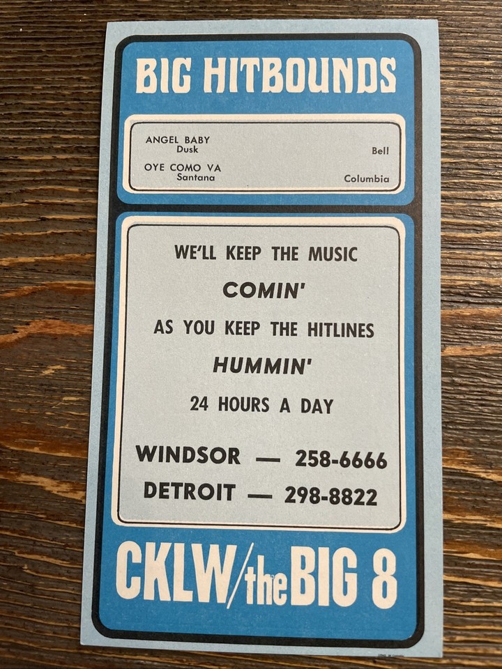 CKLW Big 30 Detroit Music Survey Feb 8, 1971 What's Goin On Marvin Gaye ...