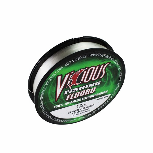 Vicious Fishing FLO Fluoro 100% Fluorocarbon Fishing Line, Clear - 200 ...