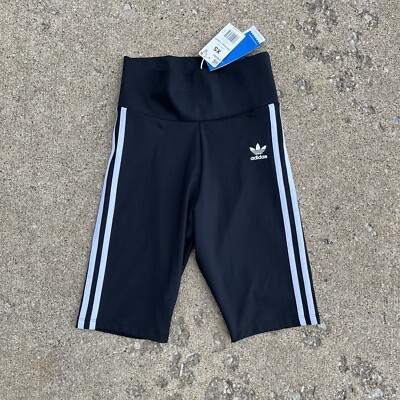 adidas Originals GN2842 Women's Sz XS Black/White High Waist Biker ...