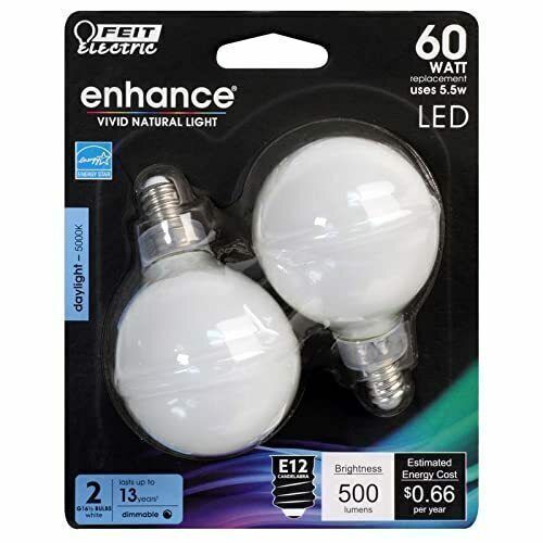 Feit Electric 60W G16.5 E12 5000K Dimmable Led Bulb 2Pk | eBay