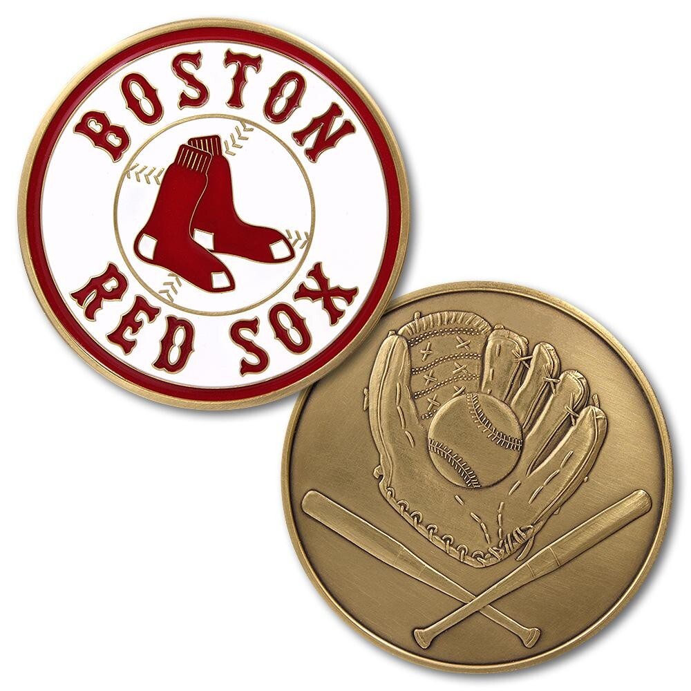 BOSTON RED SOX BAT GLOVE BALL MLB BASEBALL 1.75" CHALLENGE COIN USA ...