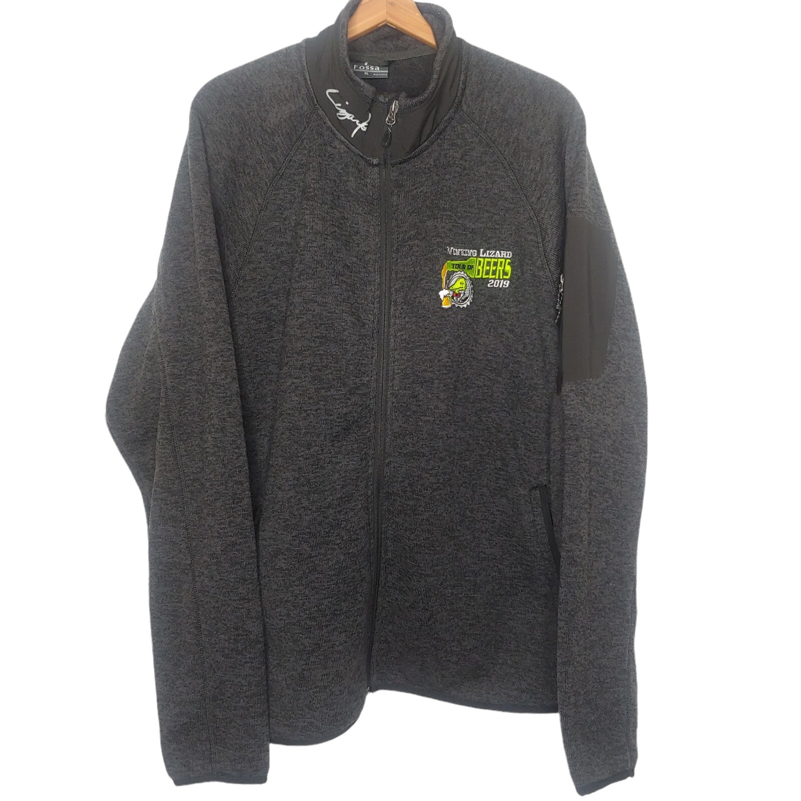 Winking Lizard Jacket Tour of Beers 2019 Men XL Knit Gray Fossa Zip ...