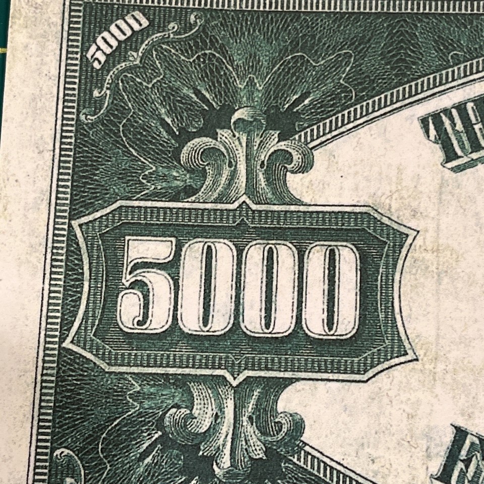 Reproduction USA 1934 $5000 Bill Federal Reserve Note Philadelphia Read ...