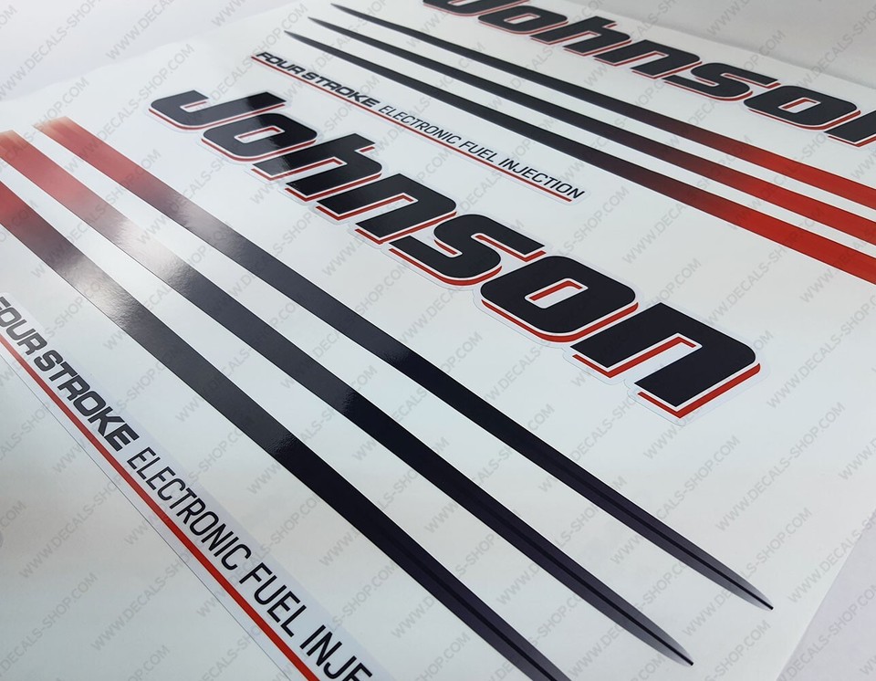 Johnson 140 HP Four Stroke EFI BRP 2006 White Cowling Outboard Decals ...