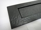 BLACK ANTIQUE CAST IRON SPRUNG LETTER PLATE / LETTER BOX 10"x3" (TP ...