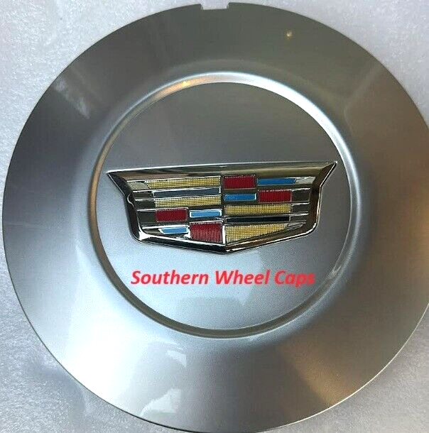4X 2015-2020 CADILLAC ESCALADE WHEEL CENTER CAP SILVER FINISH COLORED ...