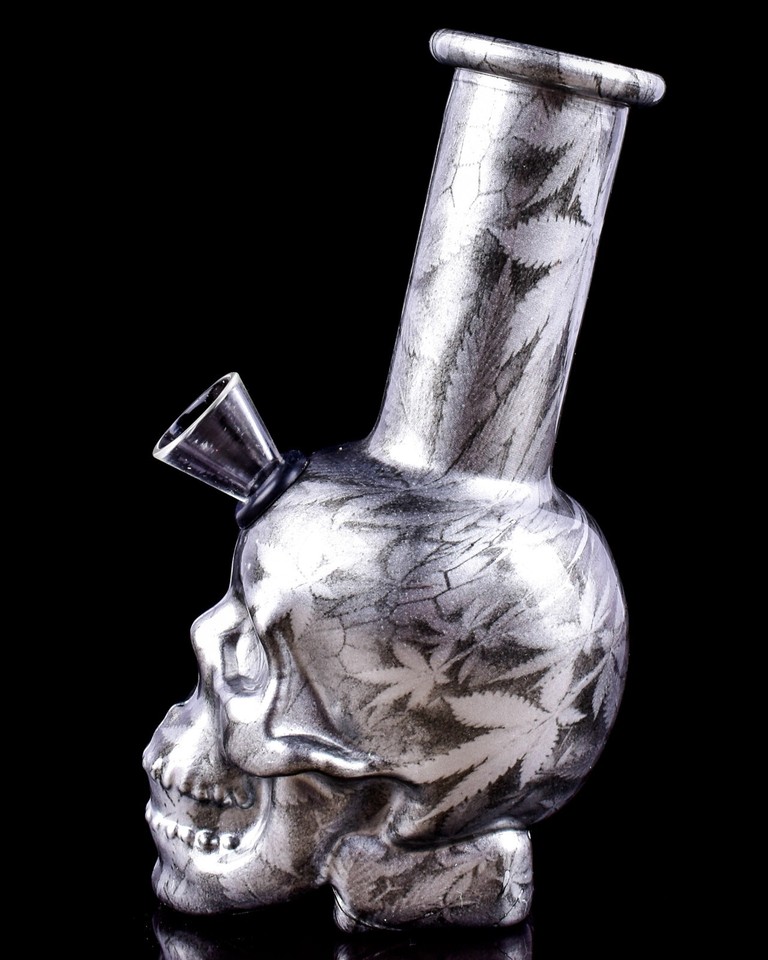 GRIM RIPPER Bong Mini BONG Glass Water Pipe COOL Hookah Skull Bongs ...