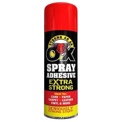 500ml Adhesive Spray Strong As An Ox Extra Strong Glue For Carpet Card ...