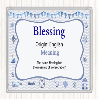 Blessing Name Meaning Drinks Mat Coaster Nautical | eBay UK