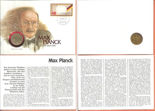 Max Planck Commemorate Cover Coin and Stamp 1987 | eBay