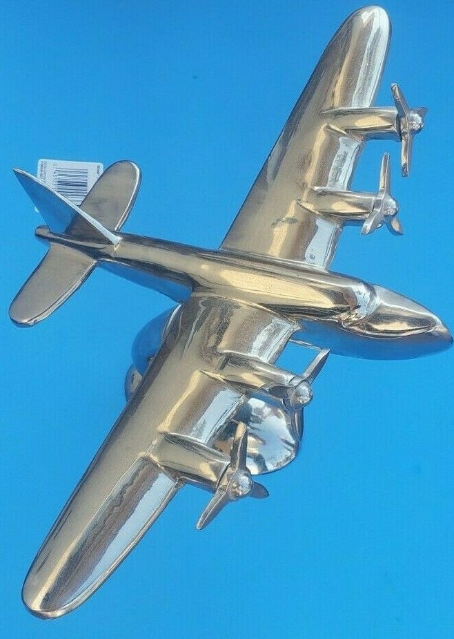 -RARE/VINTAGE CHROME AMERICAN AIRPLANE W/STAND COMPLETE 4-PROPELLERS | eBay