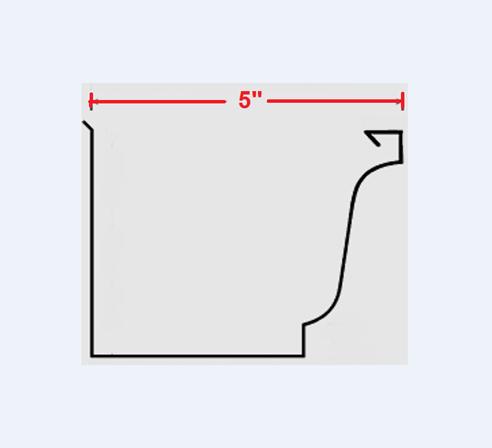 Gutter Box Miter 5" OUTSIDE Corner 90 ° - High Gloss White - 5K Gutter ...