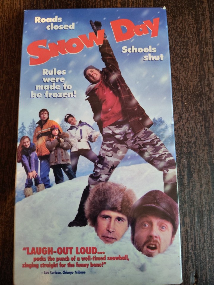 Snow Day VHS 2000 Chevy Chase Orange Tape Blockbuster Rental ...