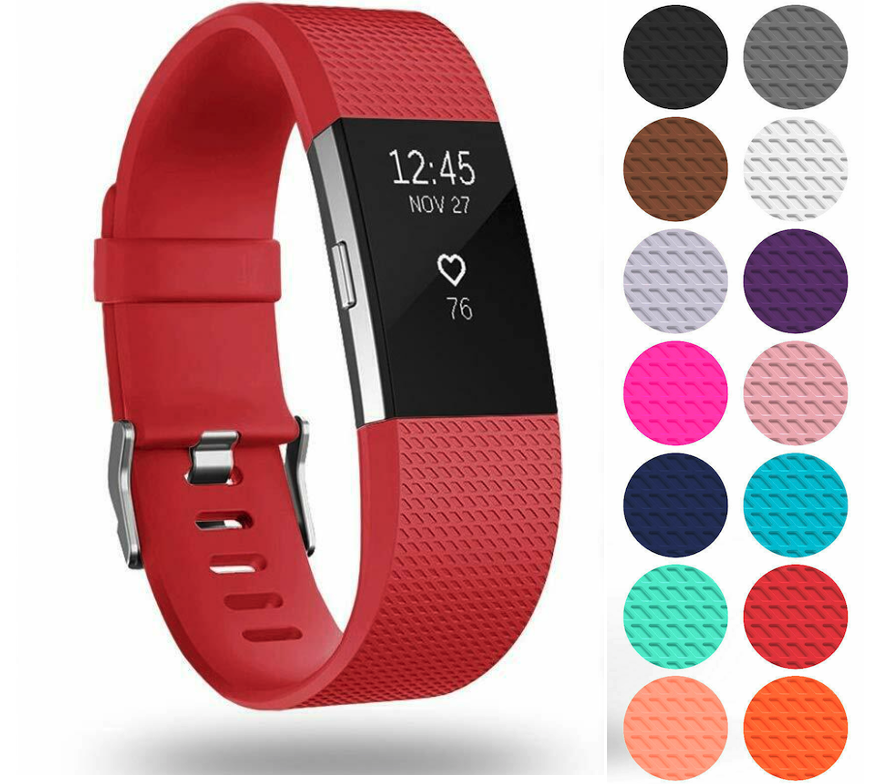 For Fitbit Charge 2 Strap Replacement Silicone Wristband Band Watch ...