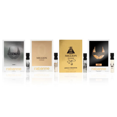 4-Pc Paco Rabanne Invictus Gold Cologne Collection Sample Spray Set For ...