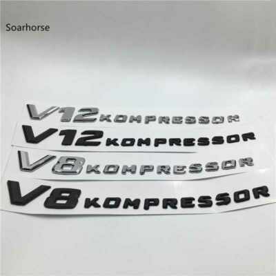 2X NEW V8 v12 kompressor Emblem Badge FIT A.M.G USA SELLER TAPE ON ...
