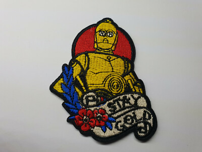 Quality Iron/Sew on C-3PO Stay Gold patch biker the force c3po jedi ...