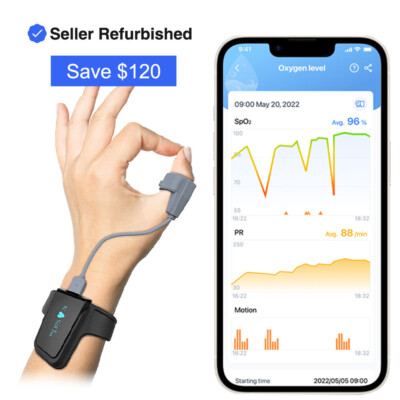 Checkme O2 Max Wrist Pulse Oximeter Blood Oxygen Meter with free App ...
