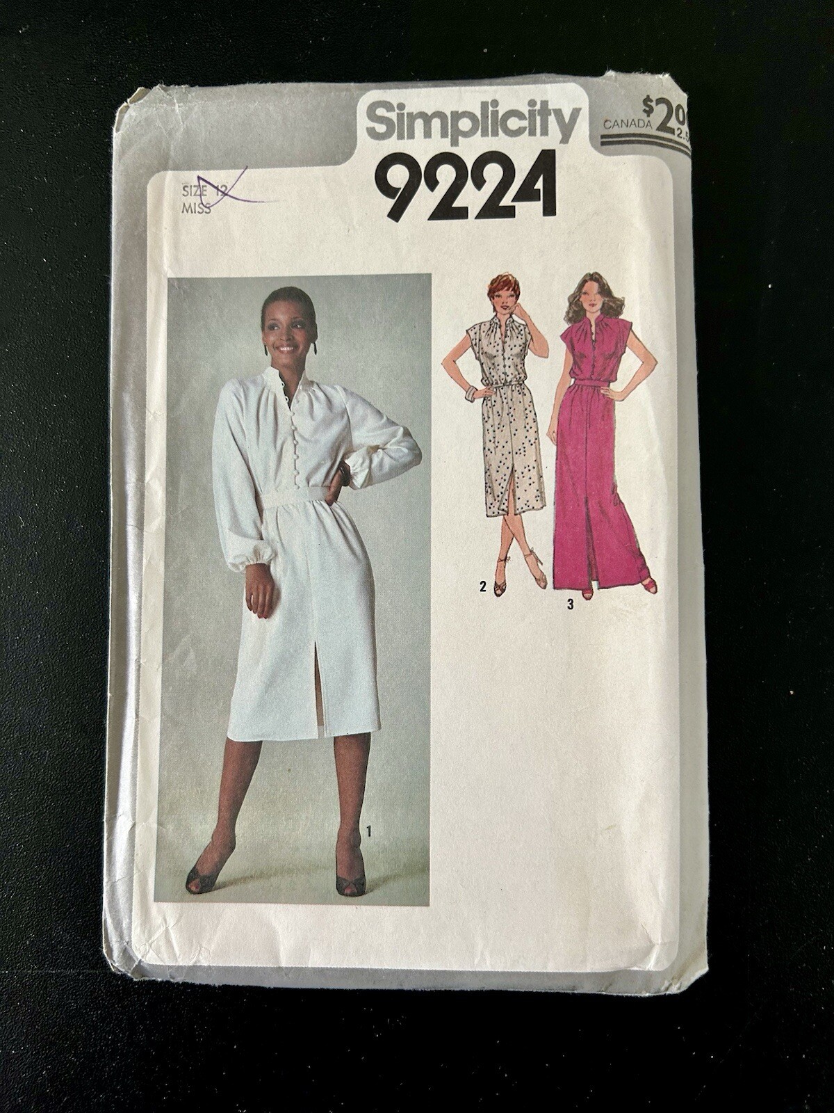 Vintage 1979 Simplicity Pattern 9224 Pullover Dress Size 12 Cut | eBay