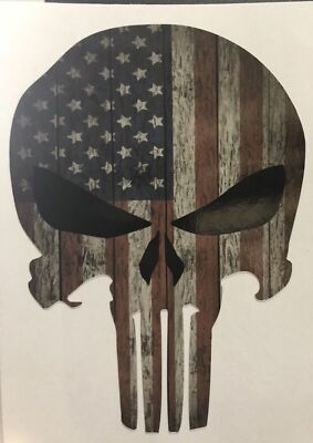 Punisher Skull American Flag Military Decal Sticker Graphic 3m Vinyl | eBay