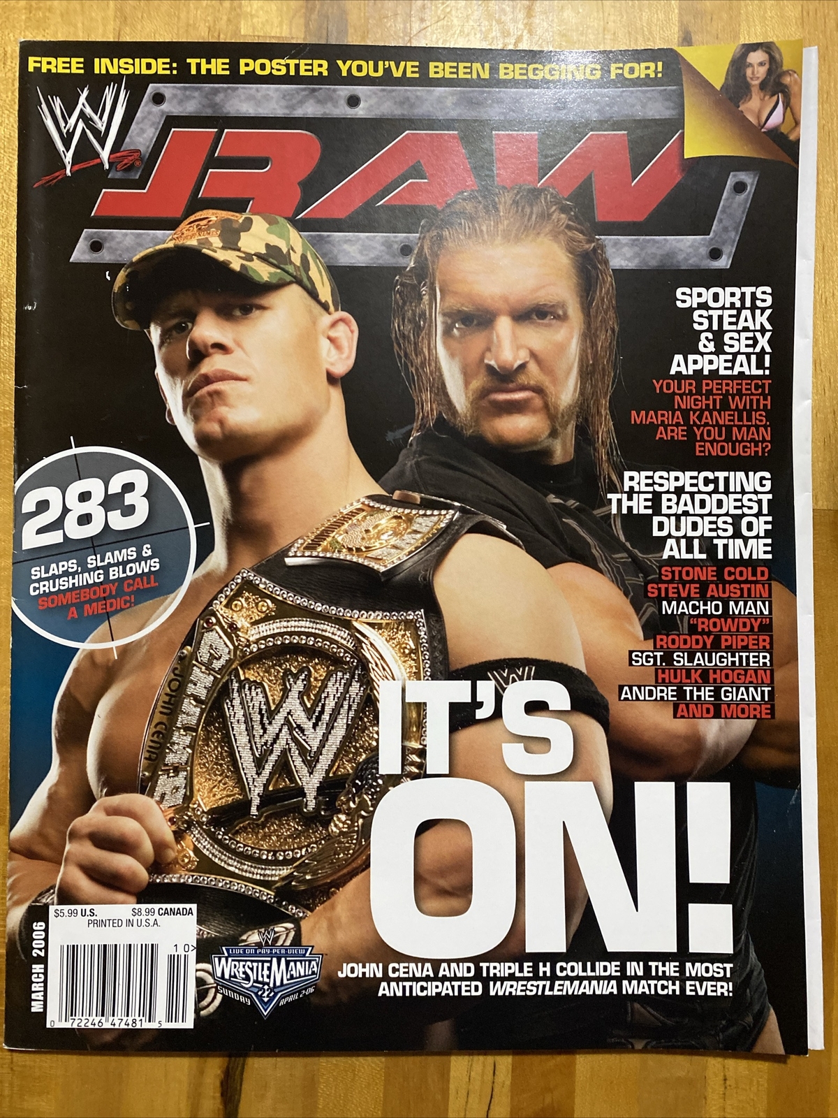 WWE RAW Magazine March 2006 Issue. John Cena, Triple H 72246474815| eBay