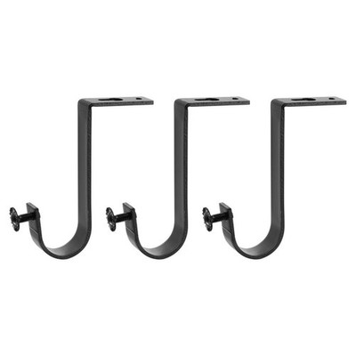 3Pcs Ceiling Mount Curtain Rod Brackets, Drapery Holder for 1 Inch Rod ...