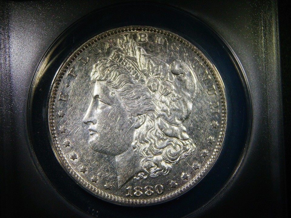 AU 55 1880-O MORGAN SILVER DOLLAR HARD DATE BEAUTIFUL COLLECTORS COIN M ...