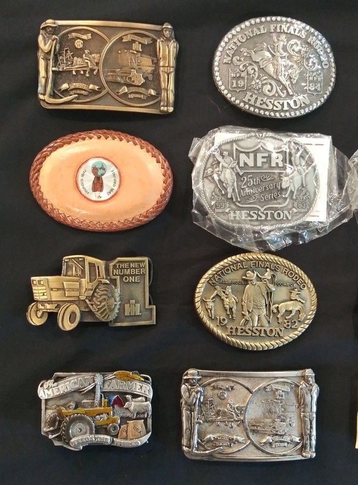 Lot of 21 Rodeo & Agricultural Themed Belt Buckles Mostly Hesston Brand ...