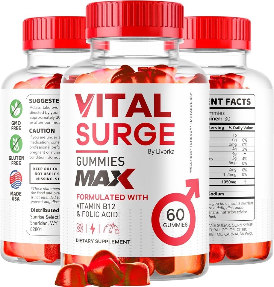 Vital Surge Male Gummies Maximum Strength Vital Surge Advanced Formula 60 Count | eBay