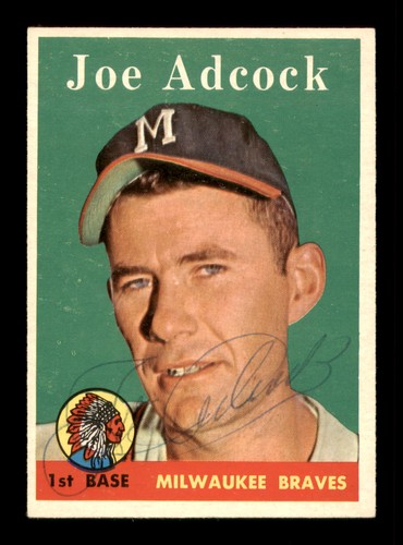 Joe Adcock Autographed Signed 1958 Topps Card #325 Milwaukee Braves SKU ...