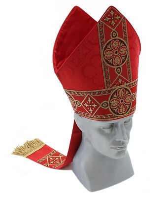 Red Bishop's Miter Mitre Vestment Mitre Rouge Mitra Roja Rot Mitra ...