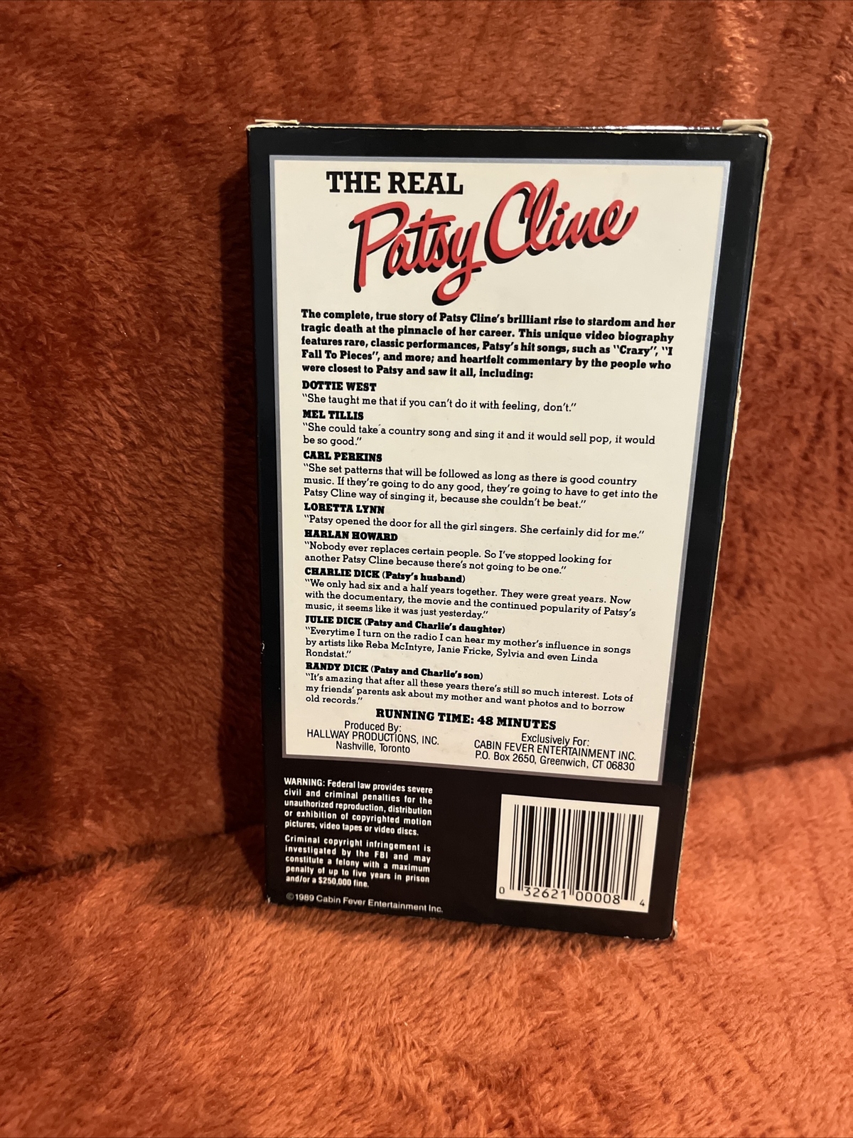 The Real Patsy Cline (1989) VHS, Cabin Fever Entertainment, CULT ...