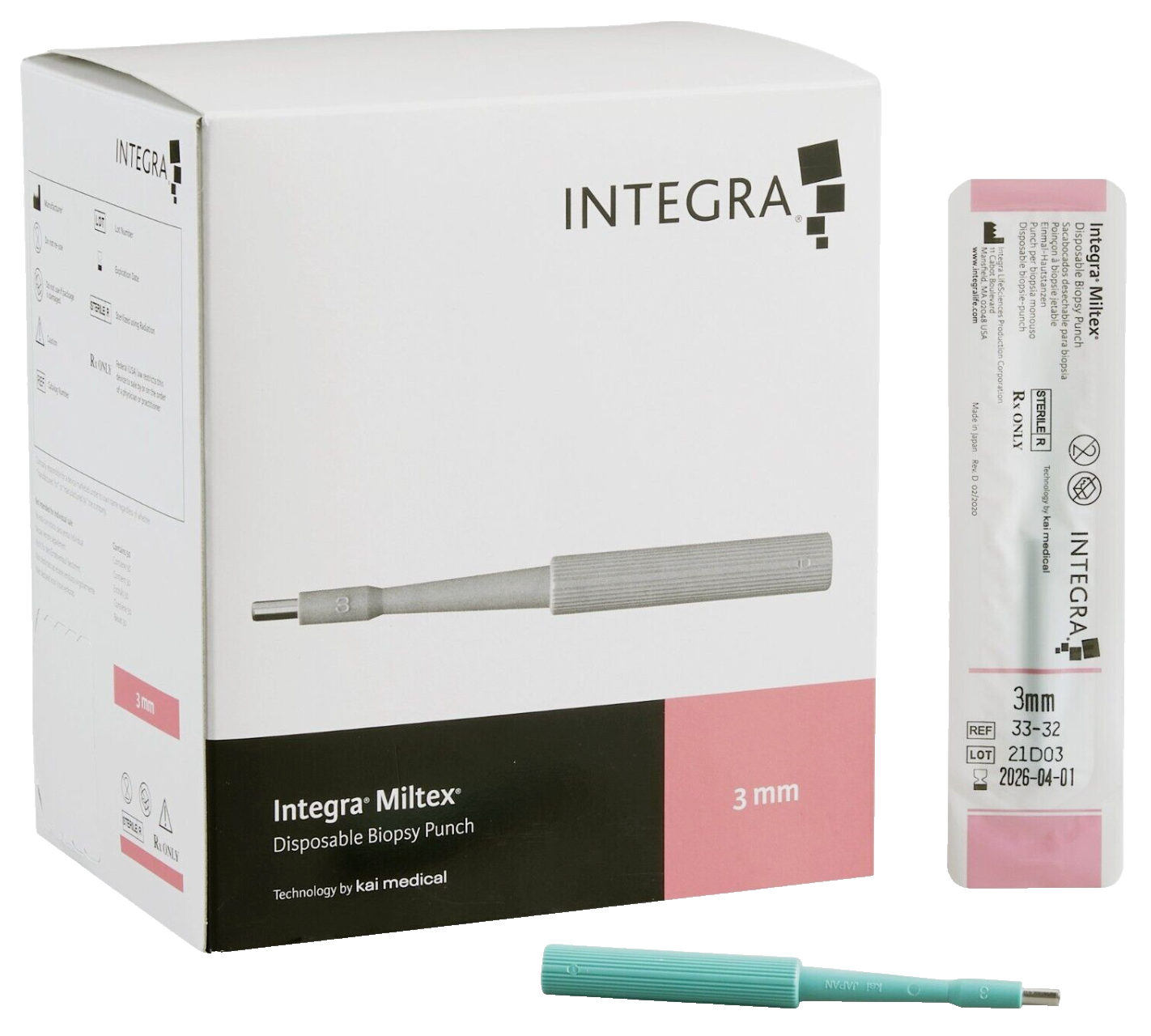 Sterile Disposable Integra Miltex Dermal Biopsy Punches 1 mm (Pack of ...
