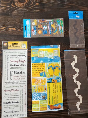 Beach Scrapbooking Card Stock Stickers Lot Mixed NEW Travel ...