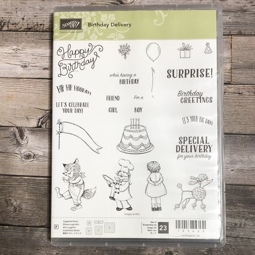 Stampin Up BIRTHDAY DELIVERY Stamp Set Memories Vintage Girl Cake Dog ...
